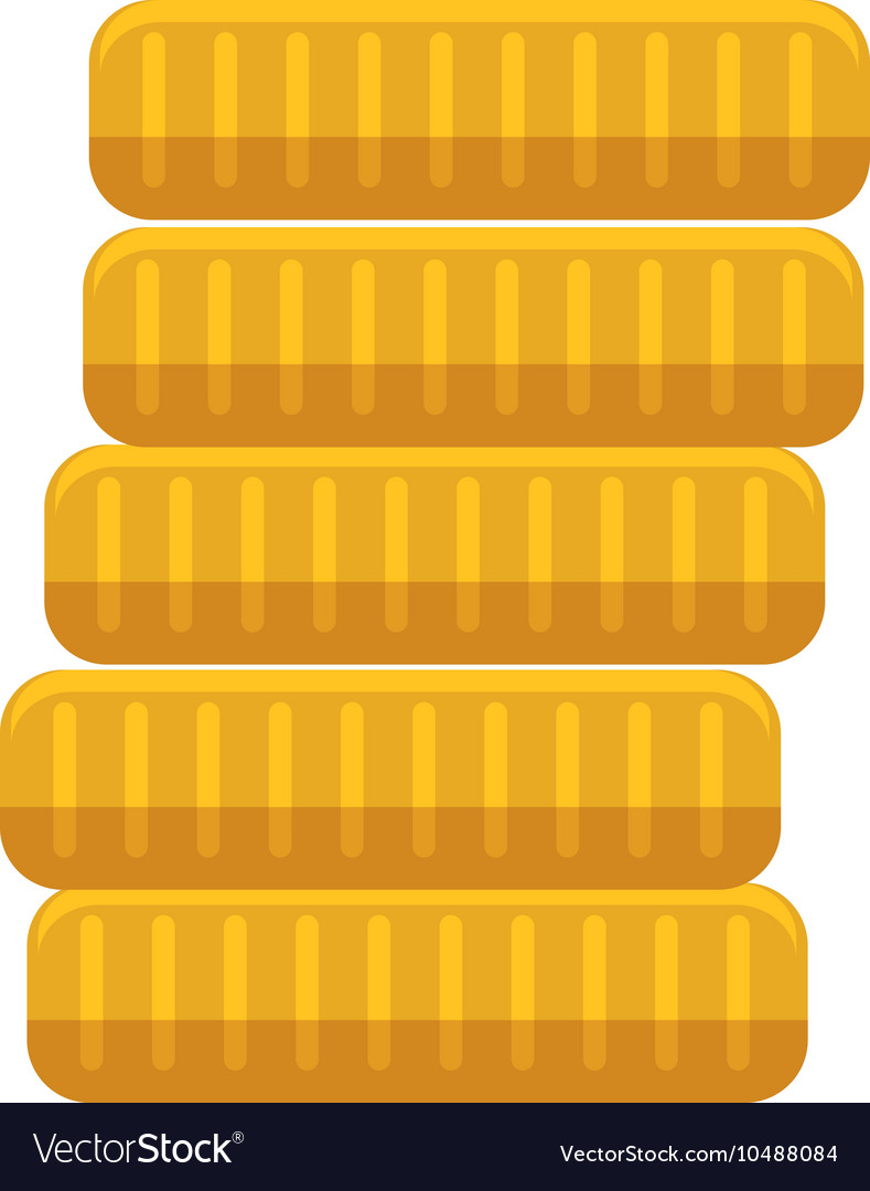 Gold bar block stack Royalty Free Vector Image