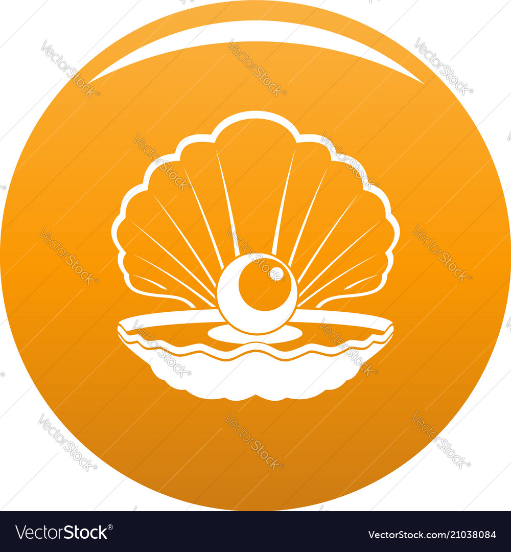 Opened shell icon orange Royalty Free Vector Image