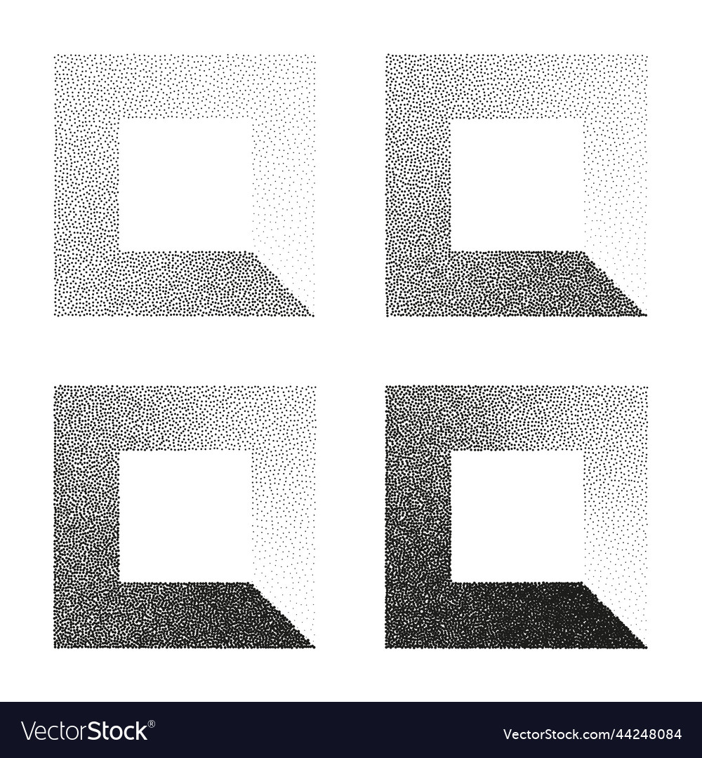 Square shaped dotted objects stipple elements Vector Image