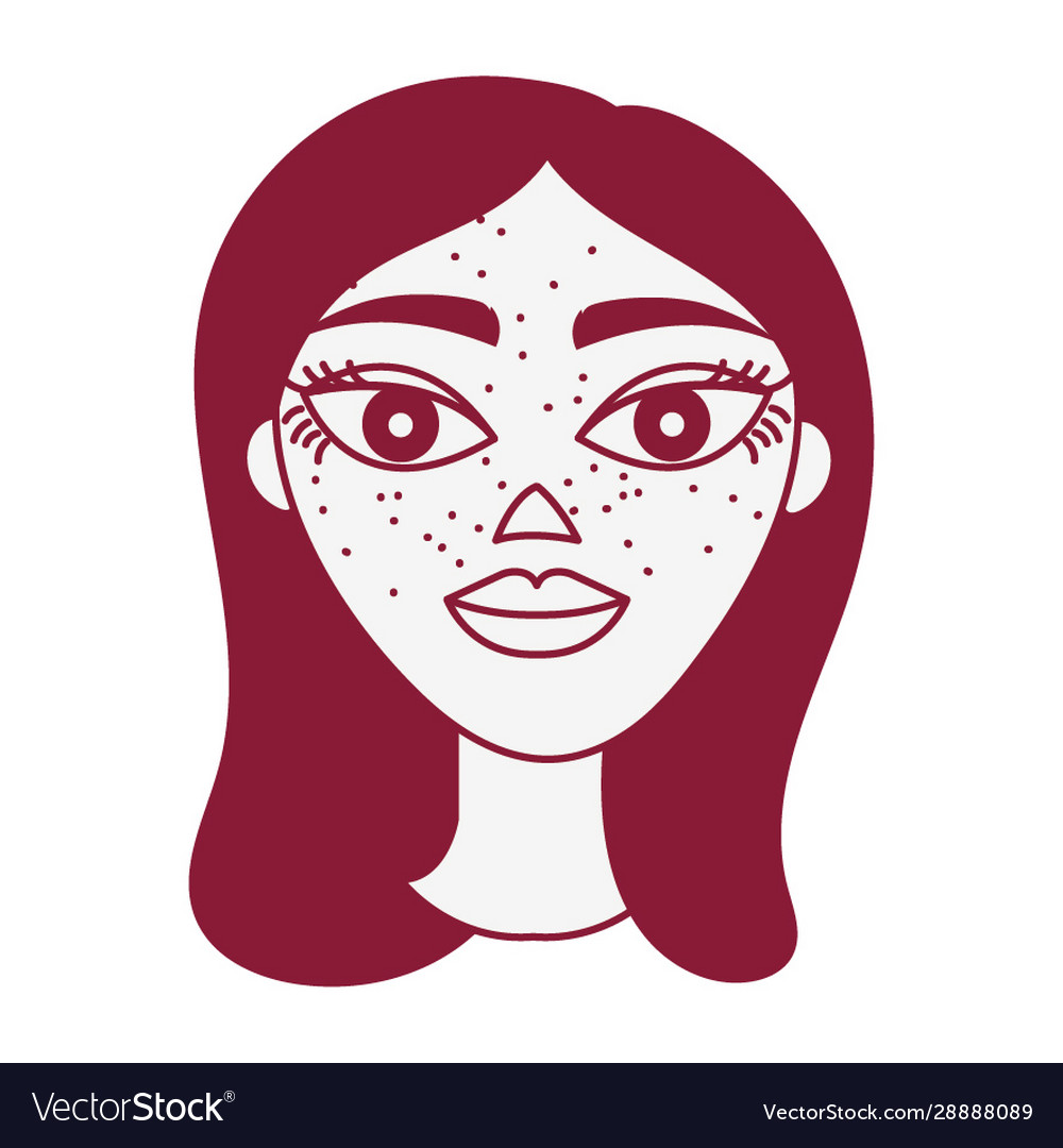 Beautiful woman head avatar character Royalty Free Vector
