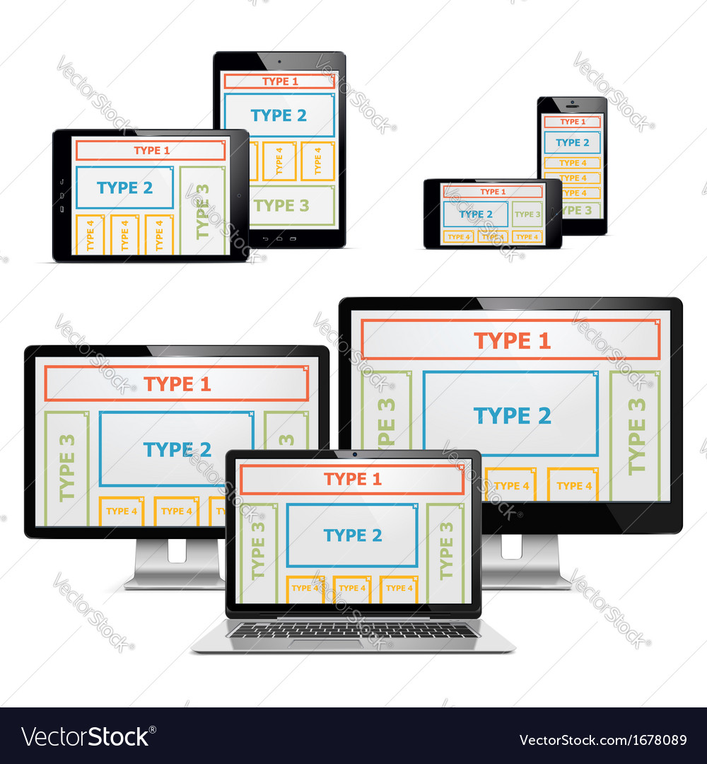 Computers with patterns set 2 Royalty Free Vector Image