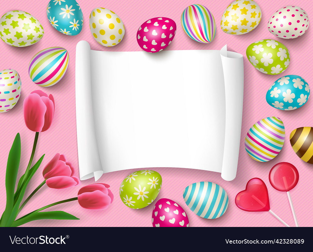Easter congrats frame composition Royalty Free Vector Image