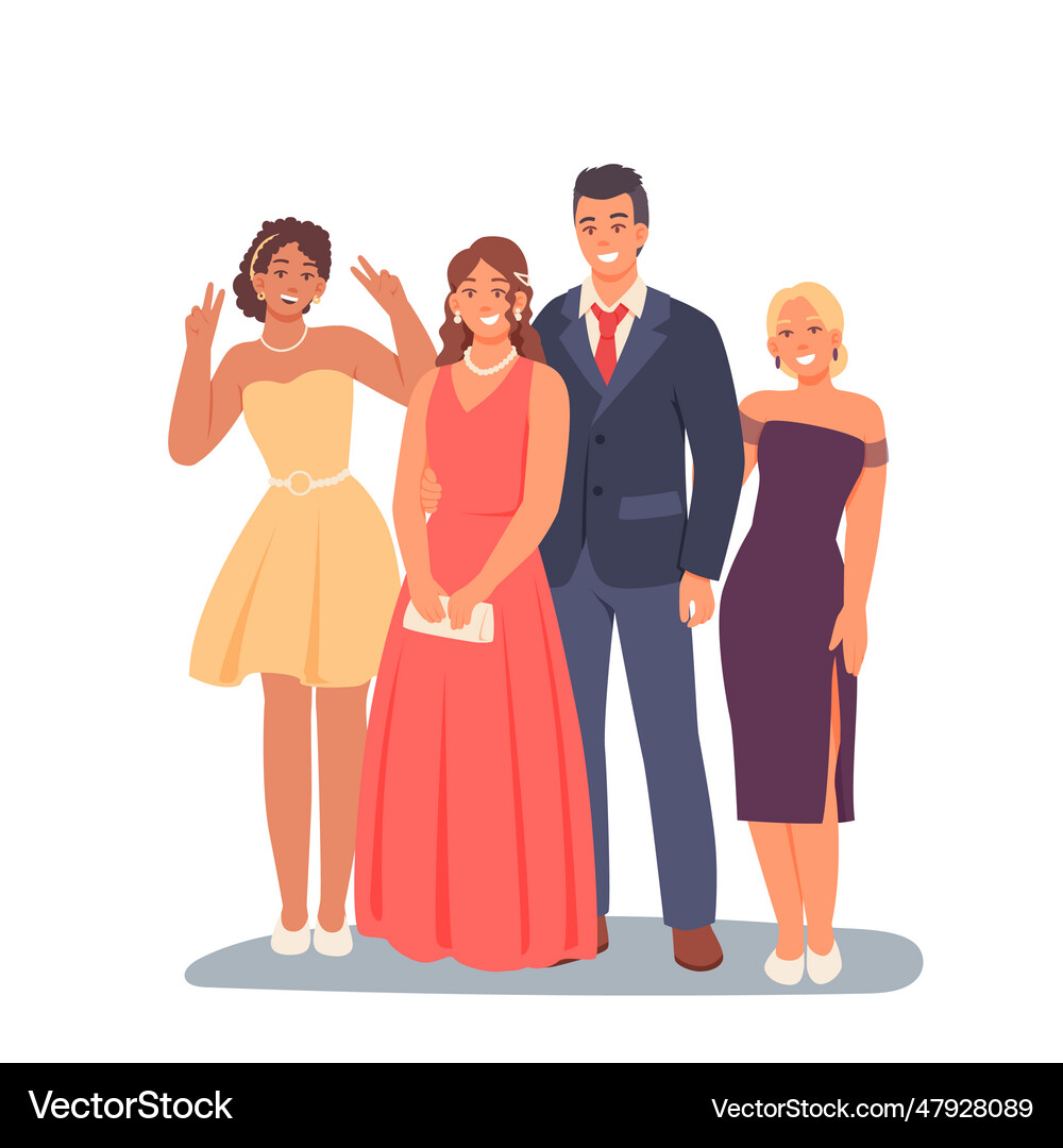 Portrait of beautiful young group people Vector Image