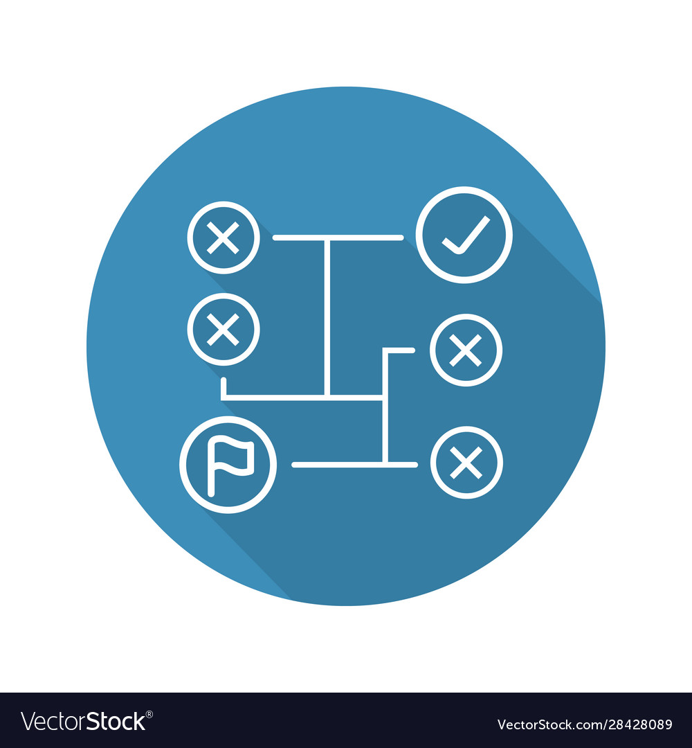 Problem solving flat linear long shadow icon Vector Image
