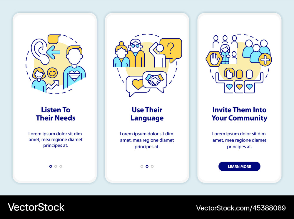 Support lgbtq seniors onboarding mobile app screen