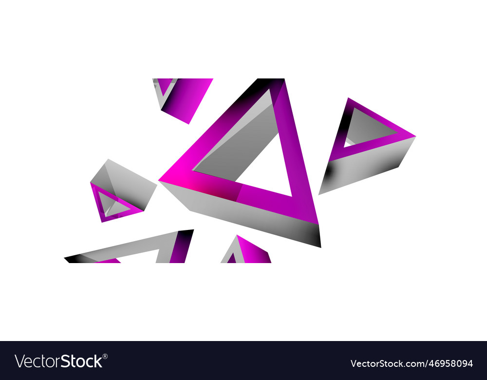 3d triangle abstract background basic shape Vector Image