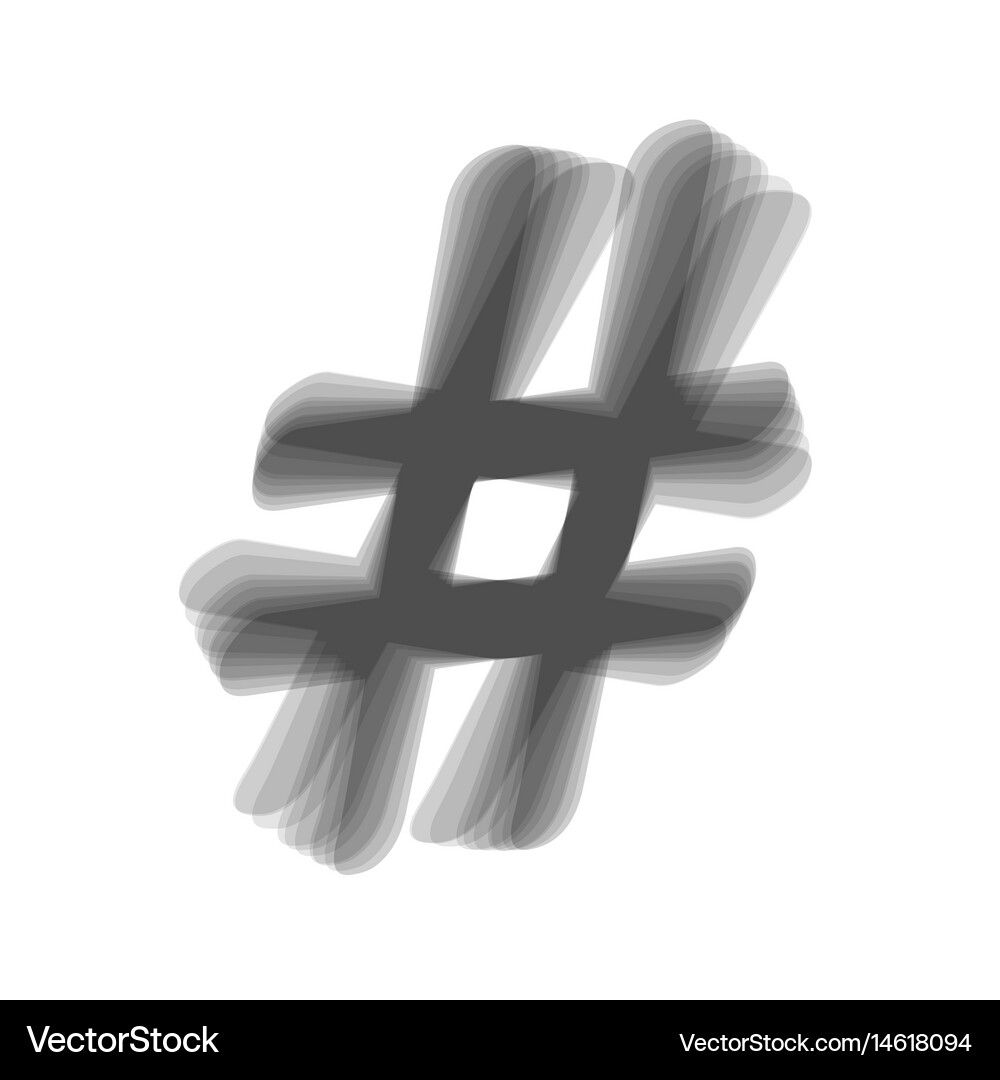 Hashtag sign gray icon Royalty Free Vector Image