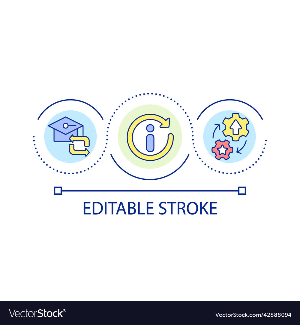 Repeat learned information to remember loop Vector Image