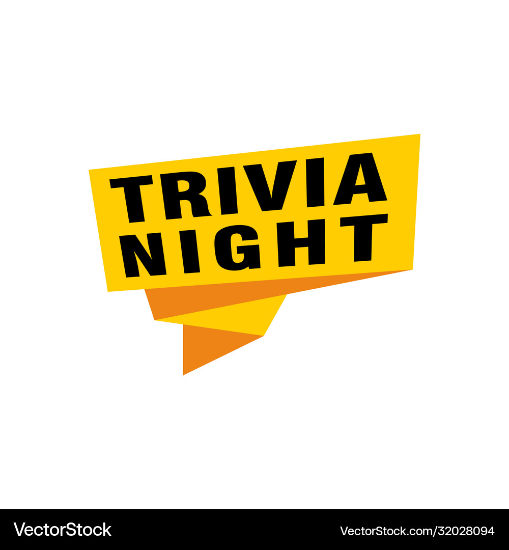 Trivia night labels banners ribbon design Vector Image
