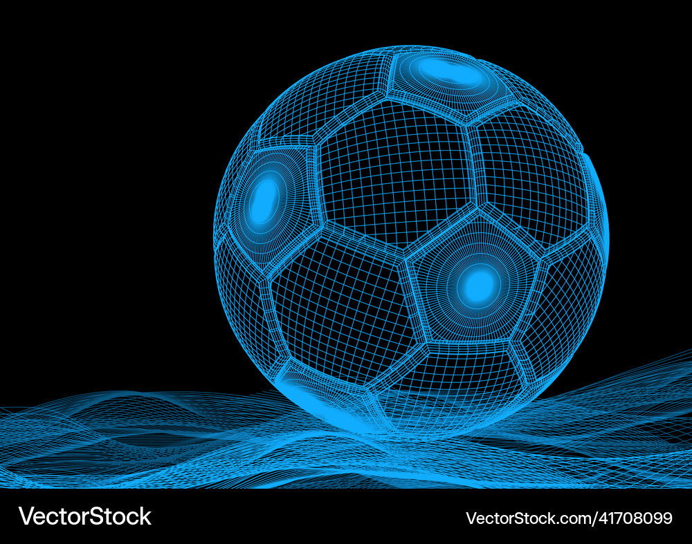 Metallic soccer ball 3d 3d cg high resolution Vector Image