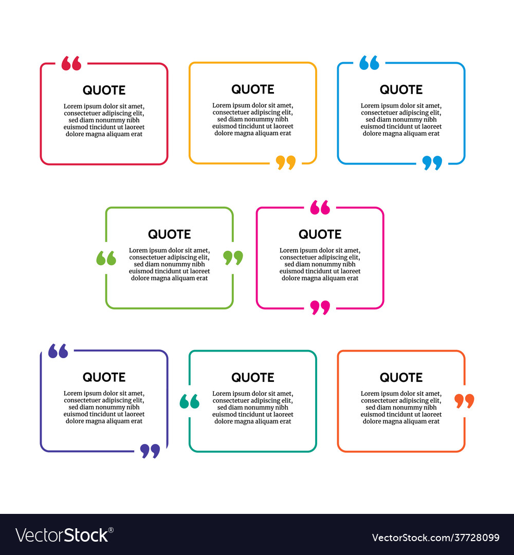 Set quote box frames Royalty Free Vector Image