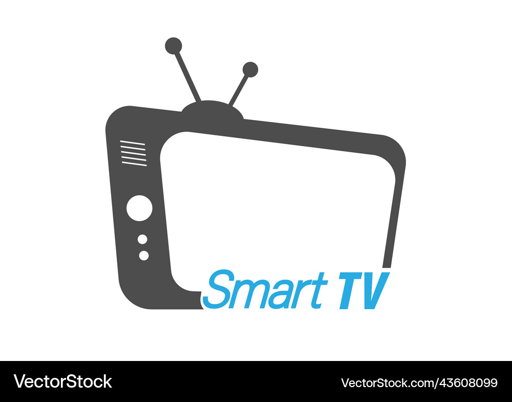 Smart tv template for a logo sticker logo Vector Image