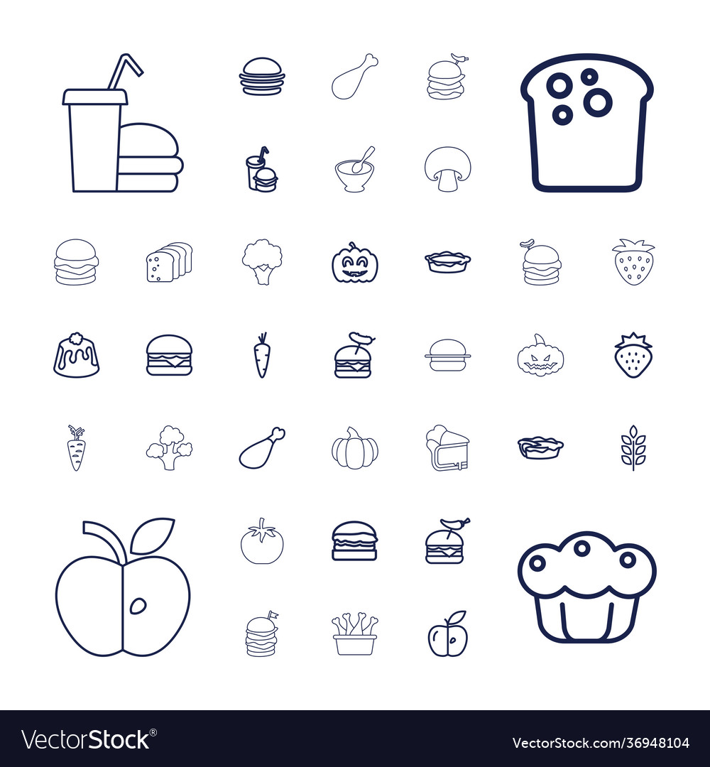 37 nutrition icons Royalty Free Vector Image - VectorStock