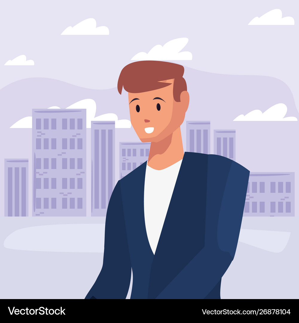 Businessman portrait character Royalty Free Vector Image