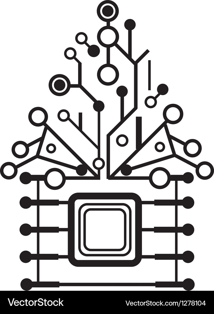 Circuit Board Network Symbol Royalty Free Vector Image