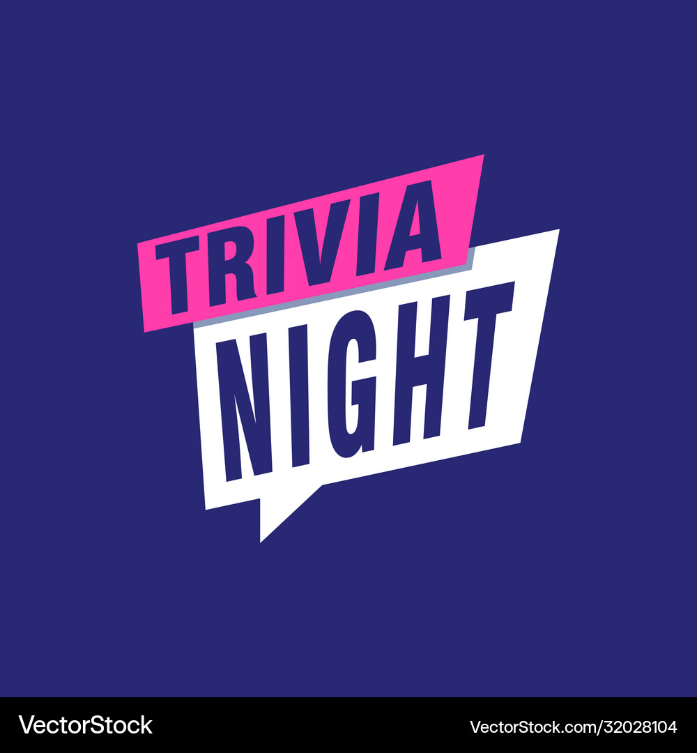 Trivia night labels banners ribbon design Vector Image