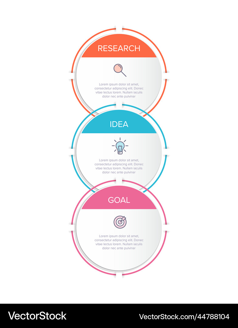Vertical infographic design with icons and 3 Vector Image
