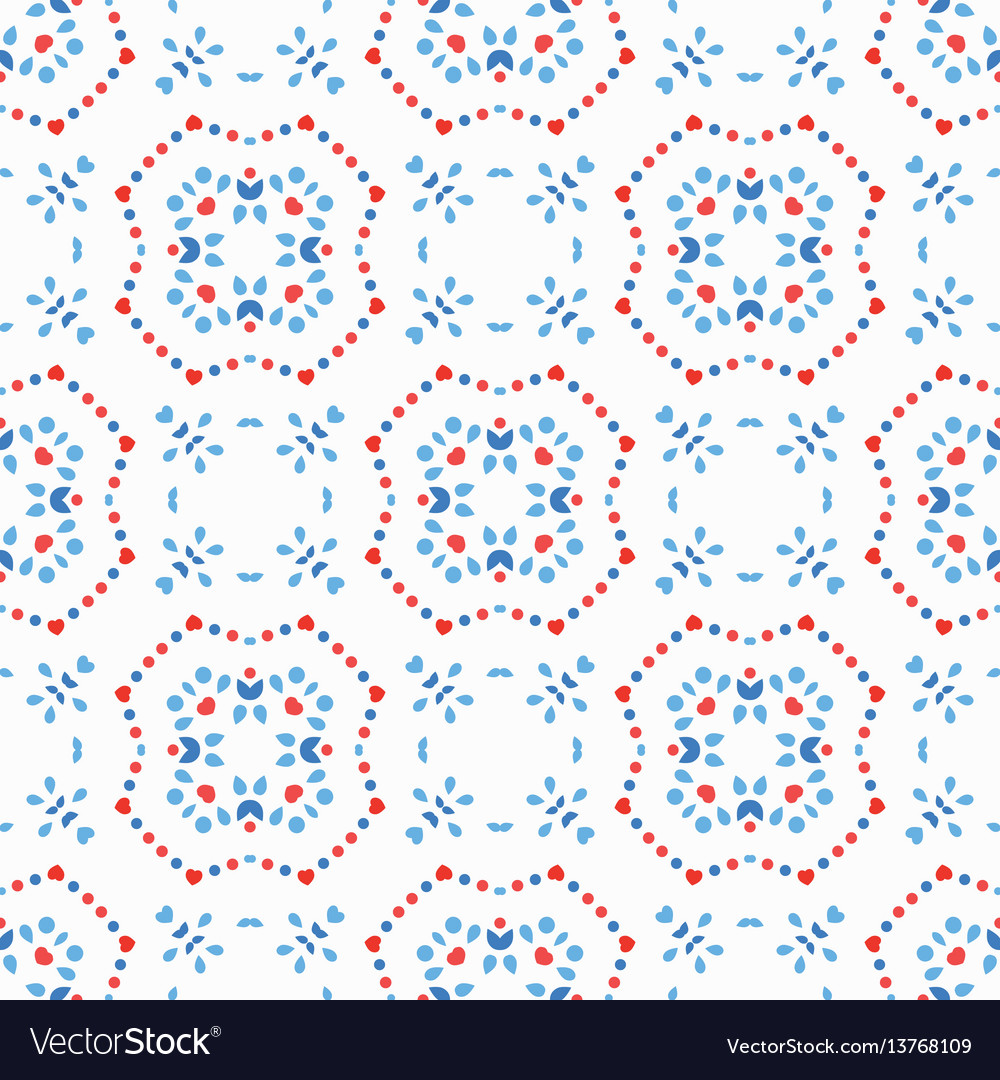 Boho pattern blue background Royalty Free Vector Image