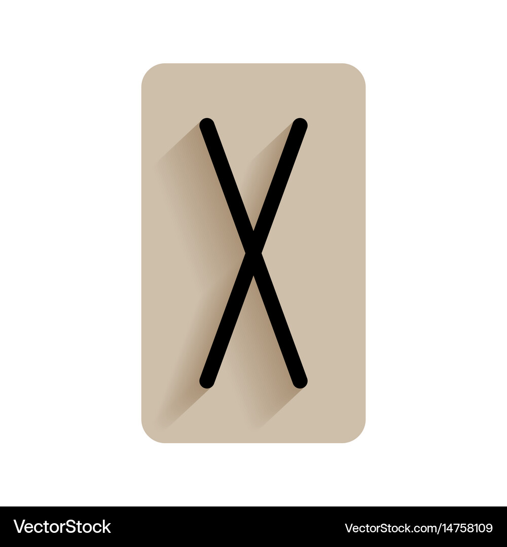 Gebo runic alphabet and letters flat icon Vector Image