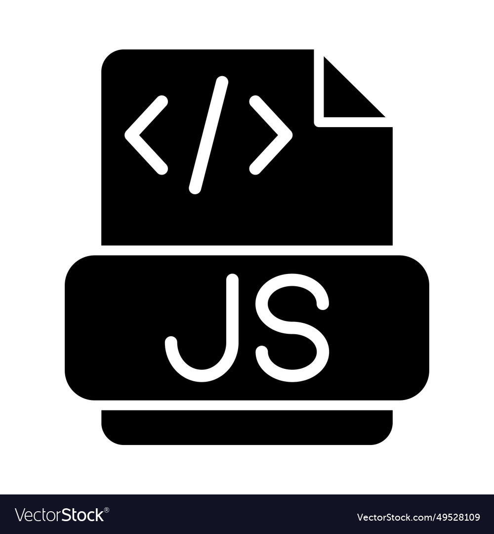 Javascript glyph icon for personal and commercial Vector Image