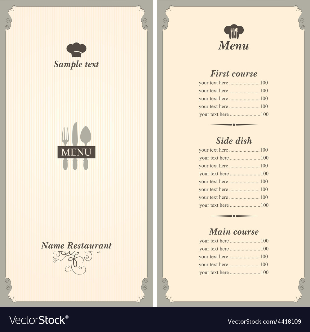 Menu Royalty Free Vector Image - VectorStock