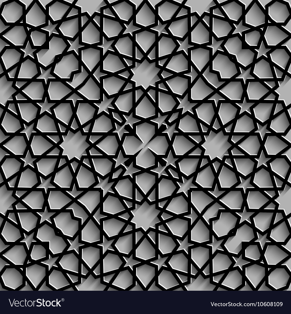 Seamless islamic pattern 3d traditional arabic Vector Image
