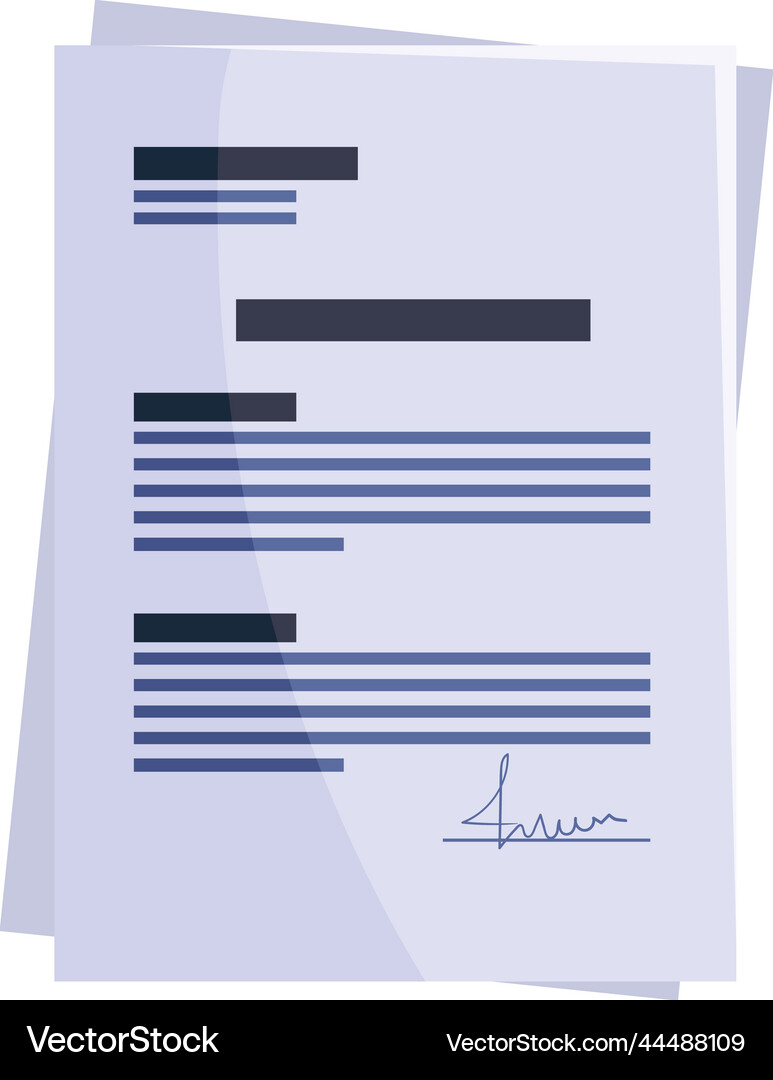 Signed contract documents Royalty Free Vector Image