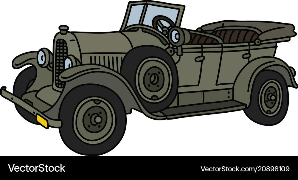 Vintage military open car Royalty Free Vector Image