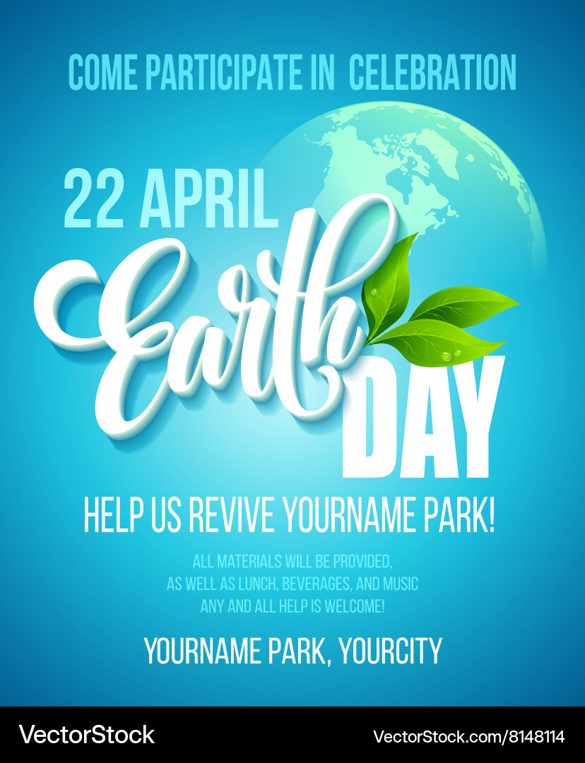 Earth day poster Royalty Free Vector Image - VectorStock