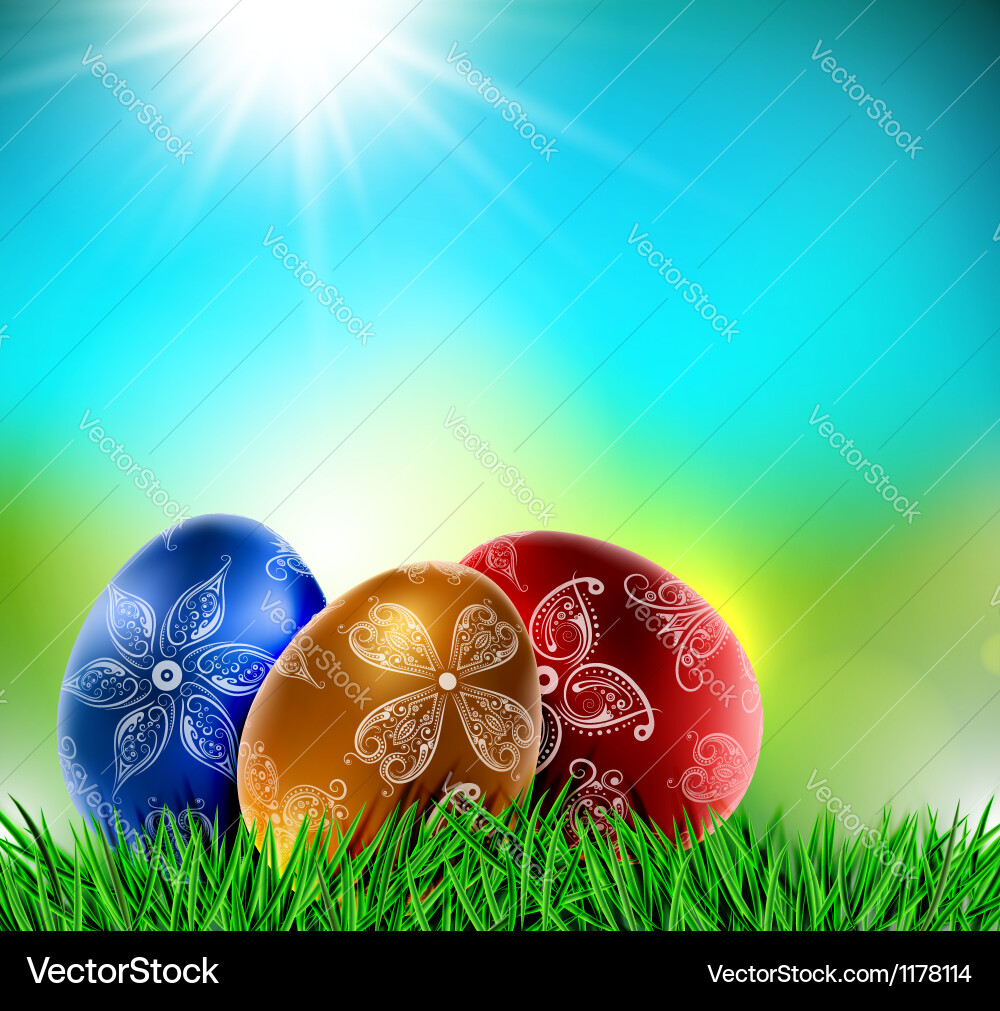 Eggs on natural background Royalty Free Vector Image