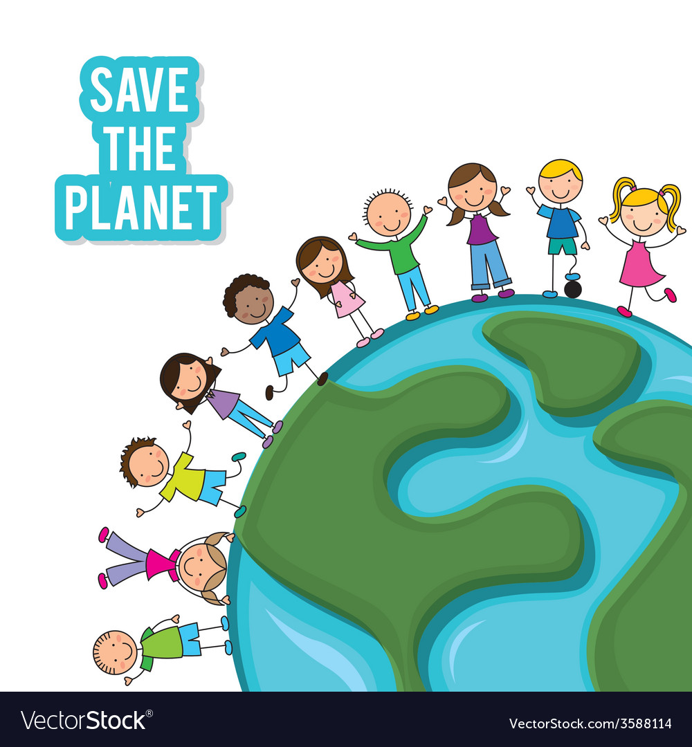 Save the planet Royalty Free Vector Image - VectorStock
