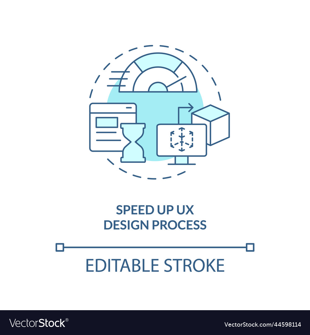 Speed up ux design process turquoise concept icon Vector Image