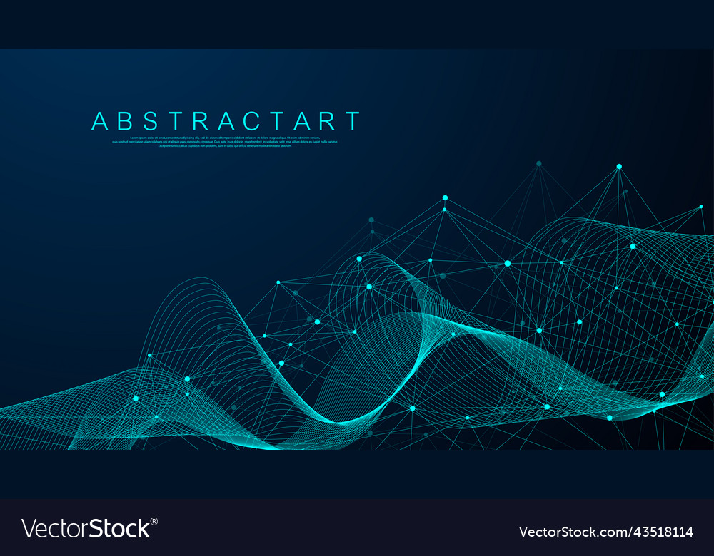 Technology Abstract Lines And Dots Connection Vector Image