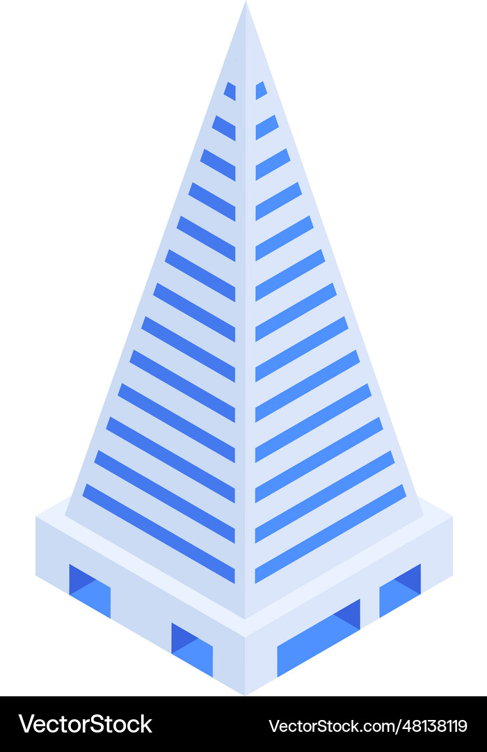 An isometric icon of building Royalty Free Vector Image