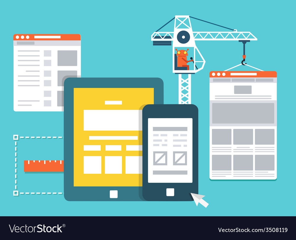 Development skeleton framework a website Vector Image