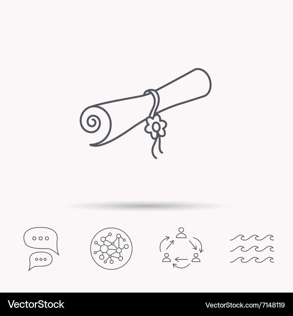 Diploma icon graduation document sign Royalty Free Vector