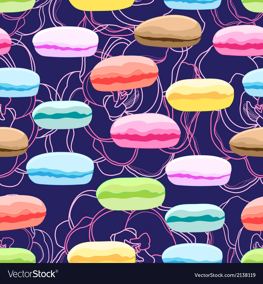 Pattern multicolored macaroon Royalty Free Vector Image