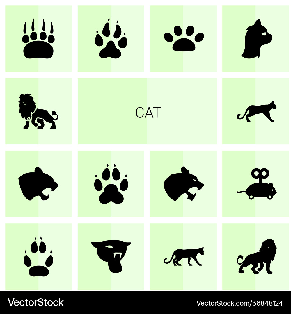 14 cat icons Royalty Free Vector Image - VectorStock