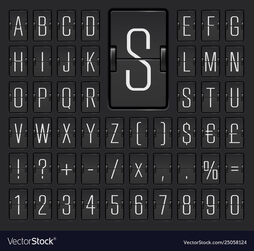 Airport terminal mechanical scoreboard narrow Vector Image Airport terminal mechanical scoreboard narrow Vector Image