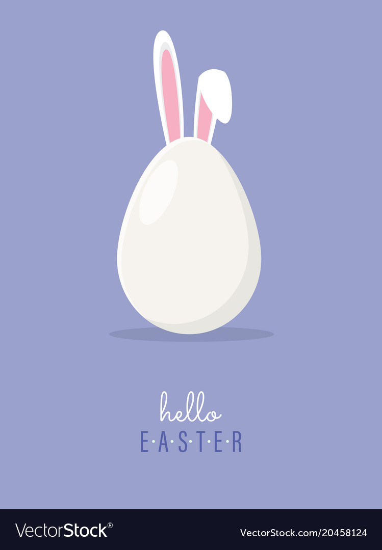 Hello easter with egg Royalty Free Vector Image