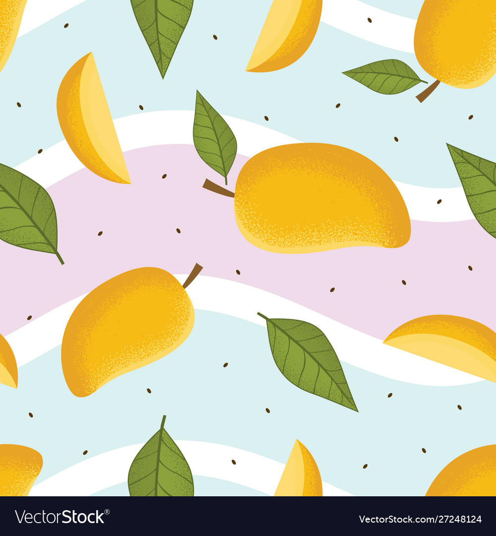 Mango seamless pattern Royalty Free Vector Image