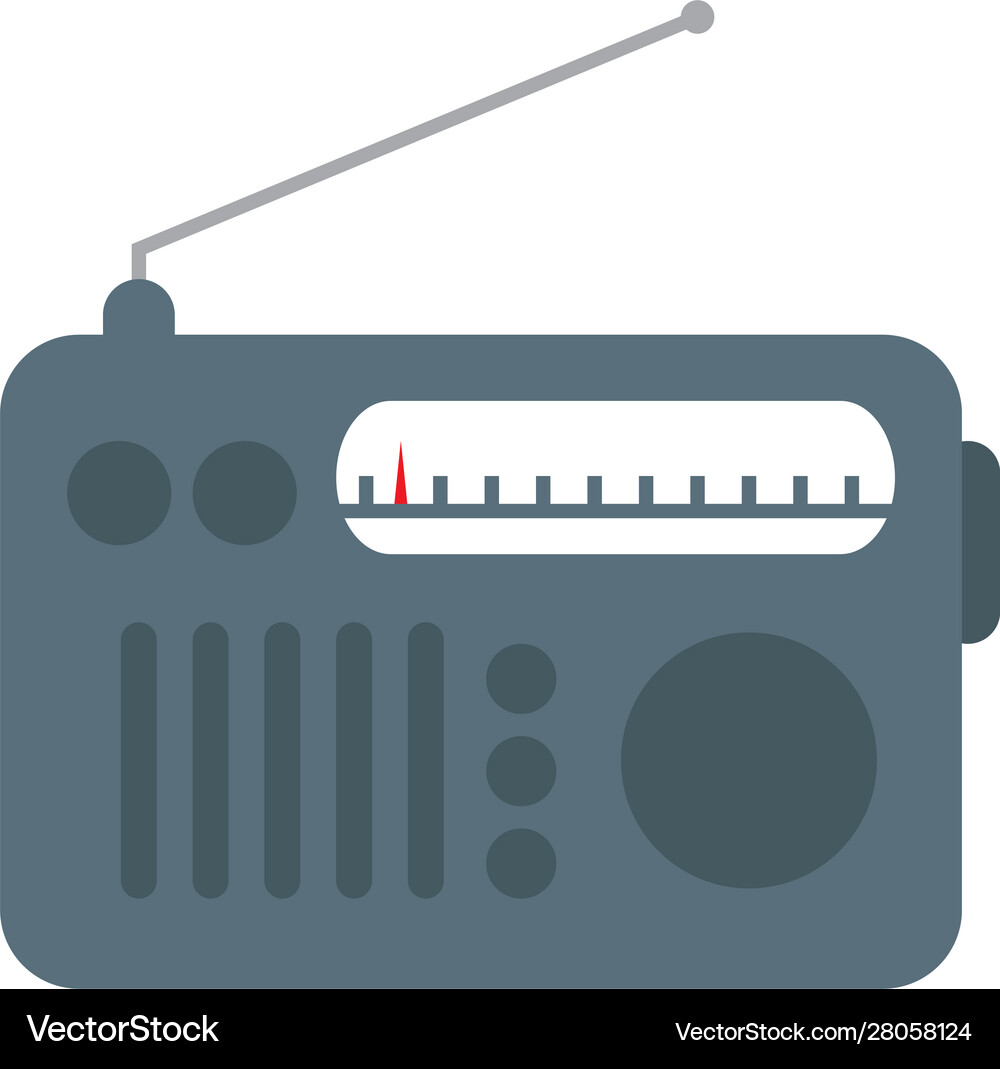 Radio music flat style icon Royalty Free Vector Image