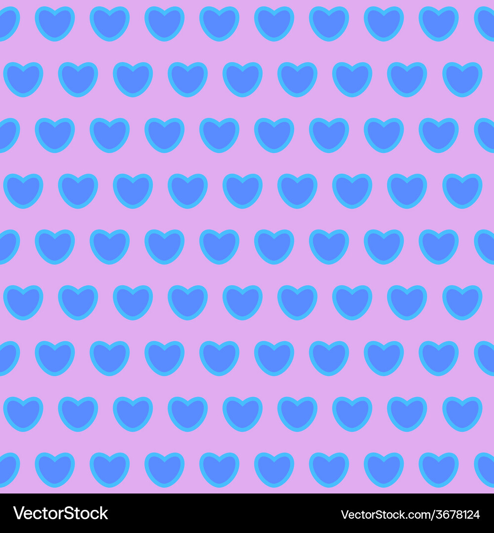 Valentines daybackground with blue heartsseamless Vector Image
