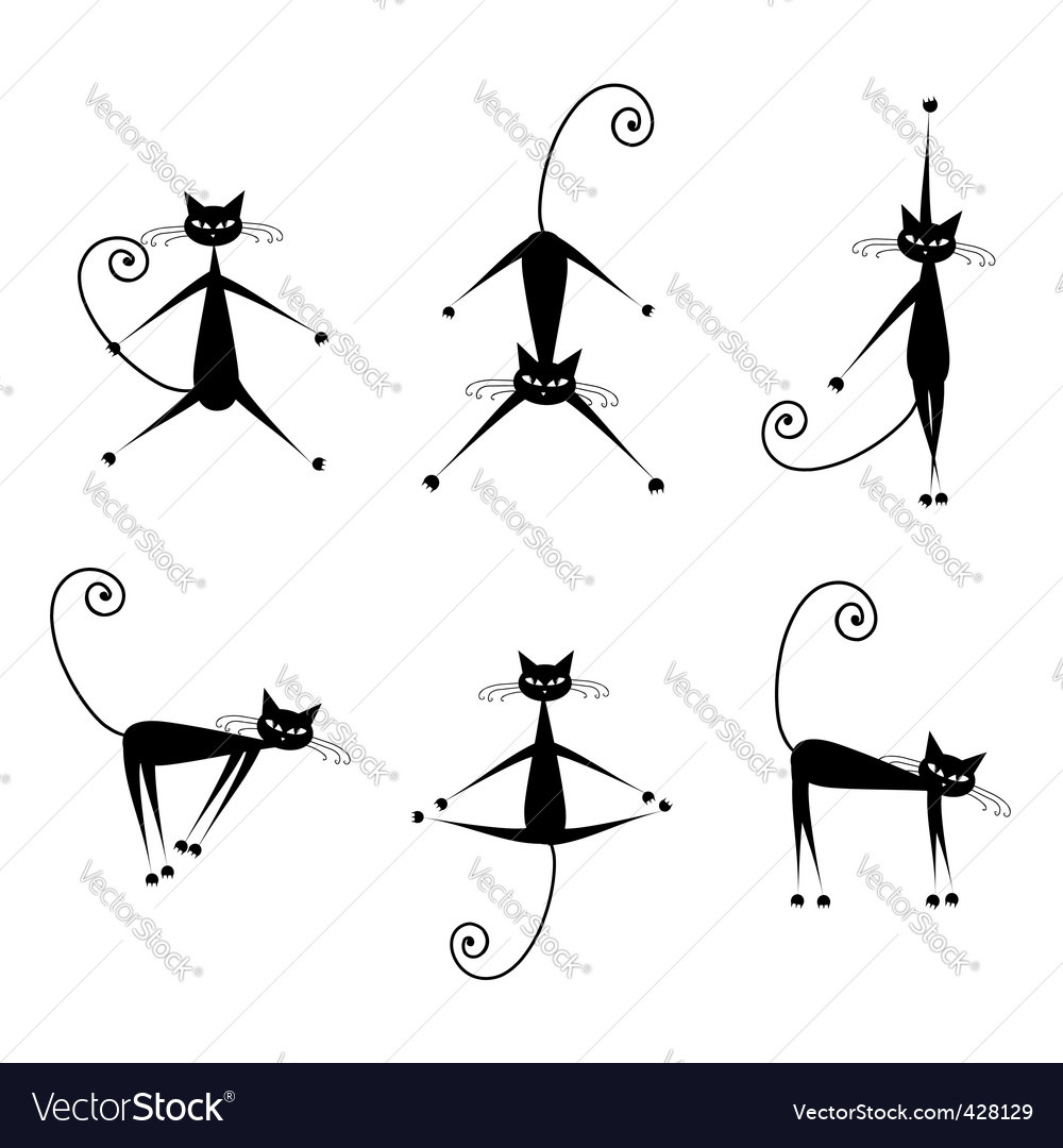 Cat silhouette Royalty Free Vector Image - VectorStock