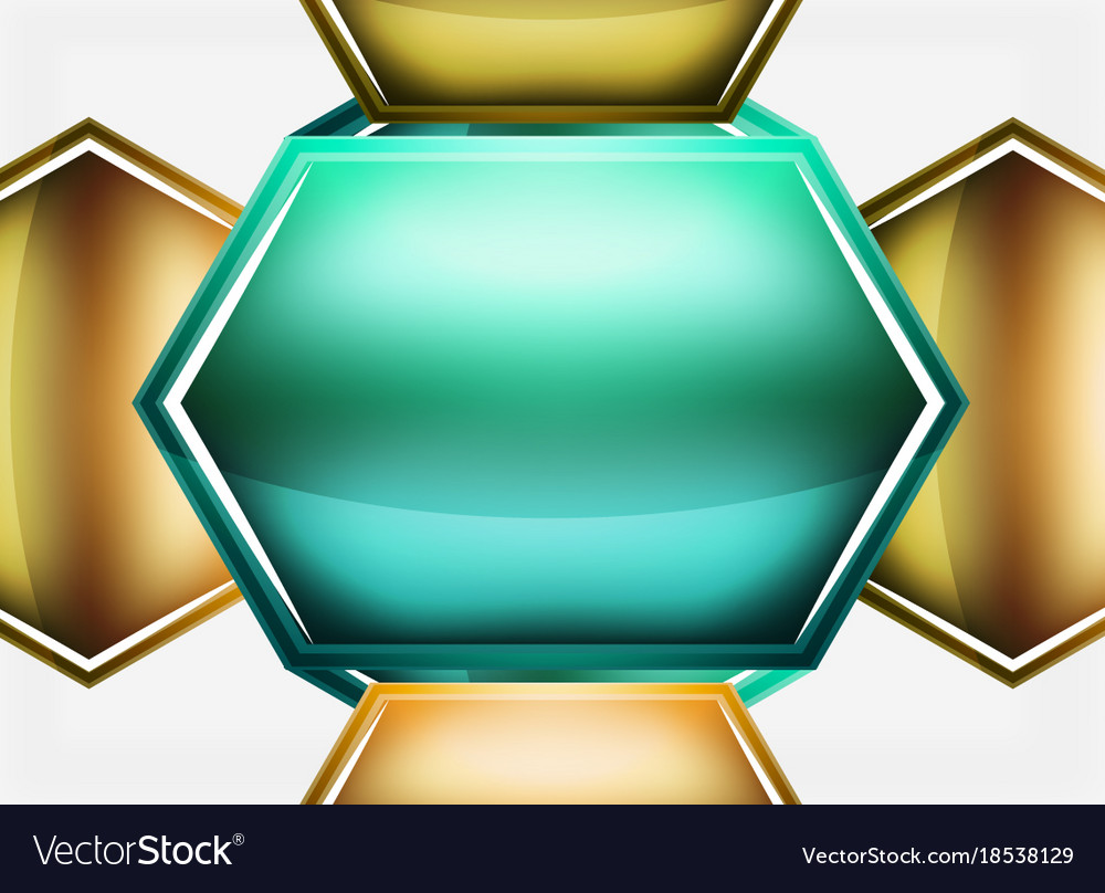 Glossy Glass Shapes Abstract Background Royalty Free Vector