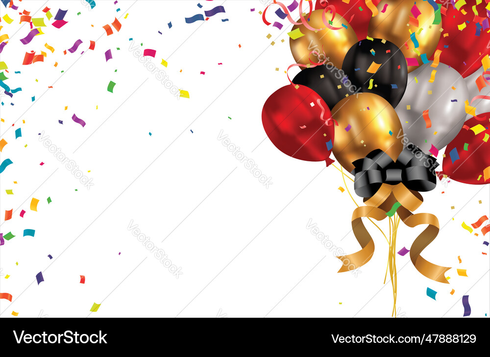 Party horizontal colorful balloons background Vector Image