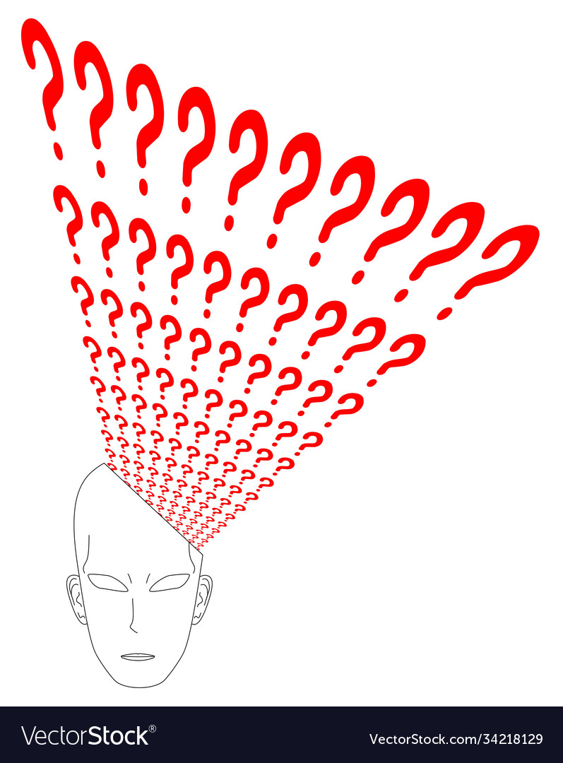 Thinking face Royalty Free Vector Image - VectorStock