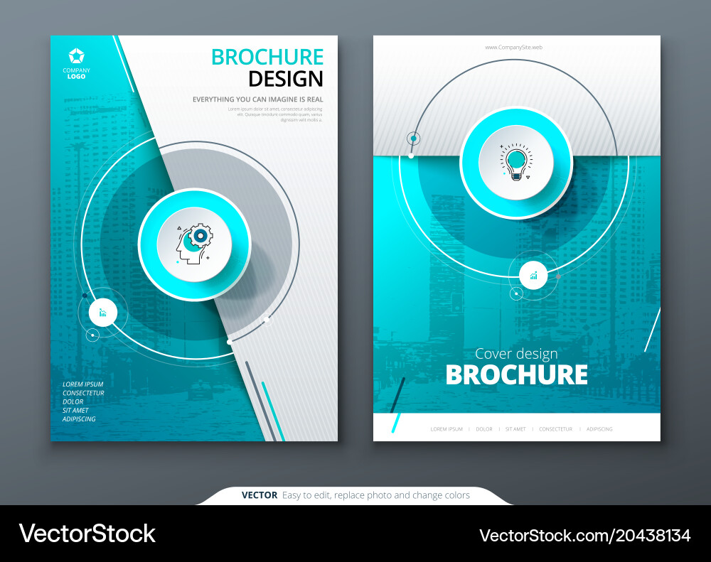Cover set teal template for brochure banner Vector Image