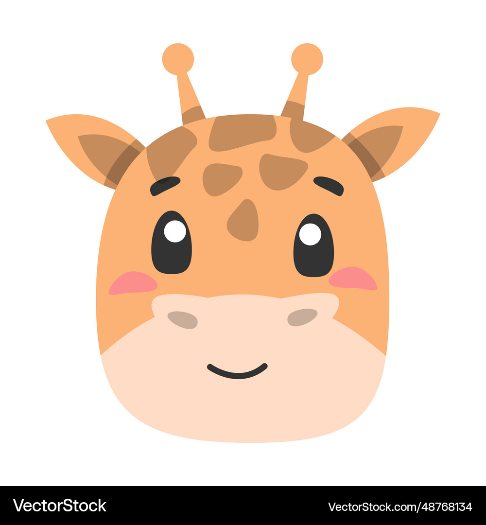 Cute animal giraffe icon flat for your design Vector Image