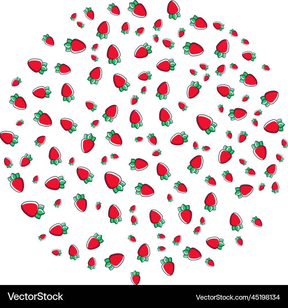 Strawberry concept in circle with clean Royalty Free Vector